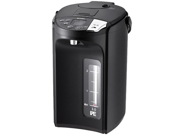 タイガー魔法瓶 電気ポット・電気ケトル 蒸気レスVE電気まほうびん とく子さん PIS-G300-KE [アーバンブラック]