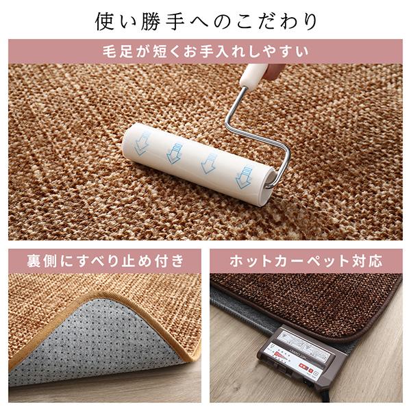 こたつ敷き布団/ラグマット じゅうたん 敷き物 【約185×185cm グリーン