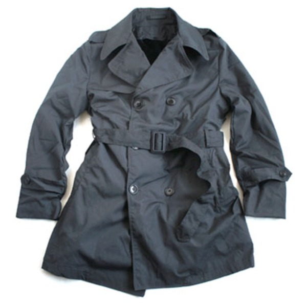 USタイプ ARMY トレンチコート L ブラック 綿混 コットン混 アメリカ軍 コート ミリタリーウェア ミリタリーコート 軍モノ 黒