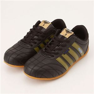 バイカー 鋼製 アイアントゥ スニーカー 靴 22cm ブラック×ブラウン 合皮 フェイクレザー 合成皮革 合成ゴム シューズ バイク オートバイ 黒 茶 送料無料