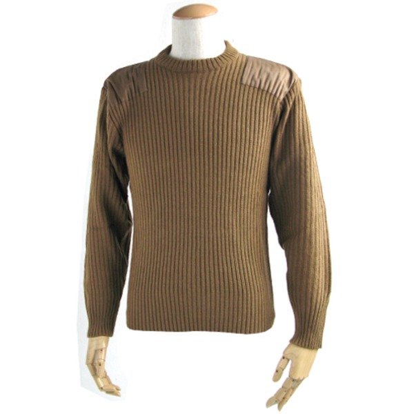 アメリカ軍 コマンド セーター M コヨーテブラウン アクリル コットン肘あて 肩当付 米軍 レプリカ ミリタリーウェア 軍モノ 茶