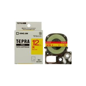 (業務用5セット) キングジム テプラPROテープ/ラベルライター用テープ 【幅：12mm】 SC12YR 黄に赤文字 送料無料