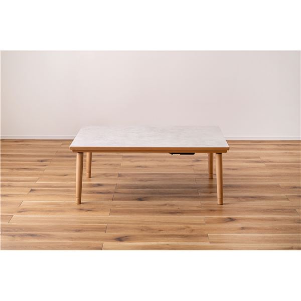 こたつ 約幅105cm ナチュラル ねじこみ式 継脚式 天然木 木製 ラバーウッド 手元コントローラー 薄型 フラットヒーター コタツ 送料無料