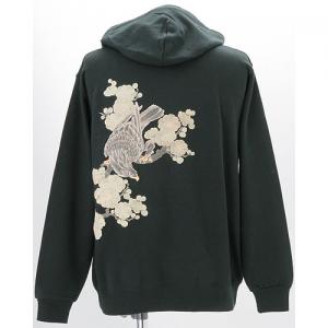 驚愕の10柄まっちゃん愛用ブランド 語れる立体和柄パーカー　鷹梅　M クールでカッコいい 驚愕の10柄 まっちゃん愛用ブランド 語れる立体和柄パーカー 鷹梅 M 送料無料