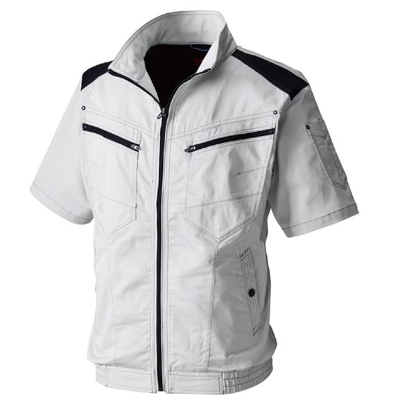 村上被服 HOOH 半袖ブルゾン(ストレッチ) V9507 シルバーグレー サイズ：L 服単品 〔バッテリー・ファン・ケーブル 配線 別売 〕 送料無料