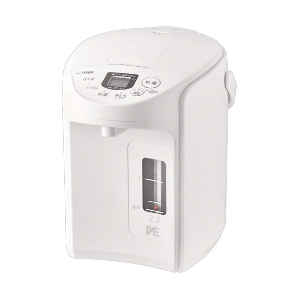 タイガー魔法瓶VE電気まほうびん とく子さん 2.2L クールホワイト PIQ-G220WC 1台 白 送料無料