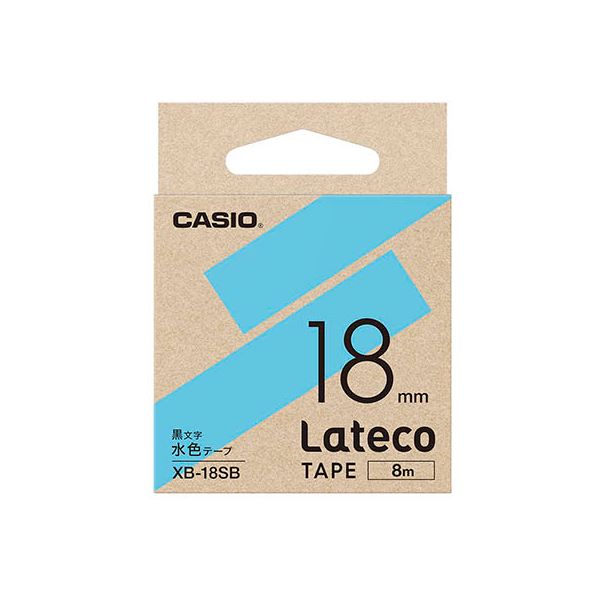 【5個セット】 カシオ計算機 Lateco 詰め替え用テープ 18mm 水色テープ 黒文字 XB-18SBX5 送料無料