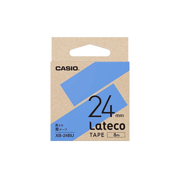 【5個セット】 カシオ計算機 Lateco専用詰替用テープ/青に黒文字/24mm XB-24BUX5 送料無料