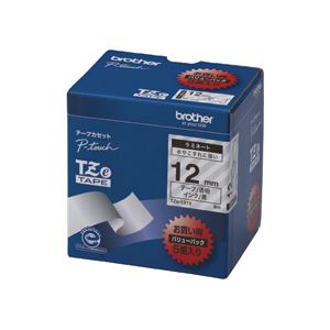 ブラザー BROTHER ピータッチ TZeテープ ラミネートテープ 12mm 透明/黒文字 業務用パック TZE-131V 1パック(5個) 送料無料