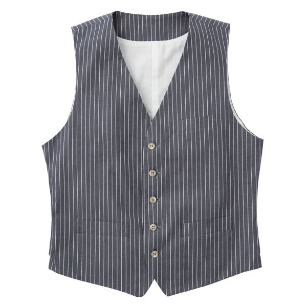 男女兼用ストライプベスト ブラック Mサイズ KMV2791-23 黒 スタイリッシュな男女のビジネスウォードローブに欠かせない、多彩なスタイリングが可能なブラックMサイズのストライプベスト KMV2791-23 黒 送料無料