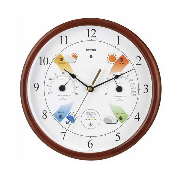EMPEX スーパーEX メロディ気象台 EX-5478 ブラウン 茶 4つのメロディで未来の天候を予測 究極のメロディ気象台が登場 ブラウンの魅力溢れるEMPEX スーパーEX メロディ気象台 EX-5478 茶 送料無料