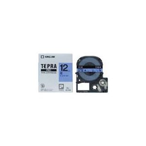 キングジム テプラPROテープ 青に黒文字 12mm 5本