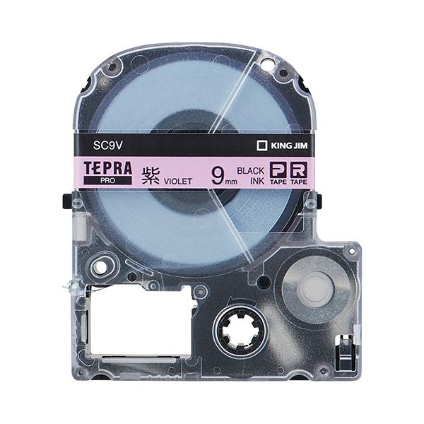（まとめ） キングジム テプラ PRO テープカートリッジ パステル 9mm 紫／黒文字 SC9V 1個 【×5セット】 鮮やかなパステルカラーで彩る テプラ PRO 9mm 紫／黒文字カートリッジ SC9V 送料無料