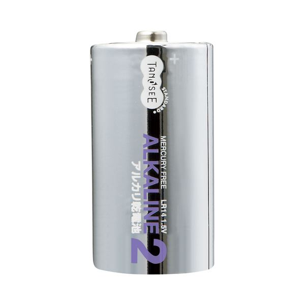 （まとめ） TANOSEE アルカリ乾電池 単2形 1セット（10本：2本×5パック） 【×5セット】 パワフルなエネルギーを持つ アルカリ乾電池の王様 1セットで10本の力強さ 5セットでさらにお得 電池 アルカリ乾電池 単2形 送料無料