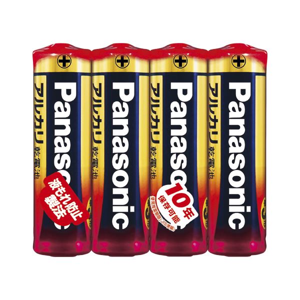 （まとめ） パナソニック アルカリ乾電池 パナソニックアルカリ（金） LR6XJ/4SE(4本入) 【×10セット】 送料無料