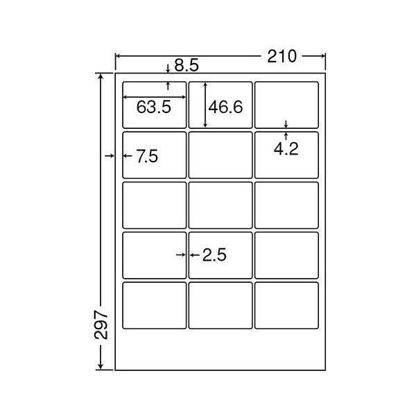 東洋印刷 ナナクリエイトカラーレーザープリンタ用光沢ラベル A4 15面 63.5×46.6mm 四辺余白付 SCL-31箱(400シート:80シート×5冊) 送料無料