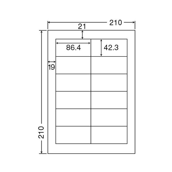 東洋印刷 ナナクリエイトカラーレーザープリンタ用ラベル A4 12面 86.4×42.3mm 四辺余白付 SCL-111箱(400シート:80シート×5冊) 送料無料