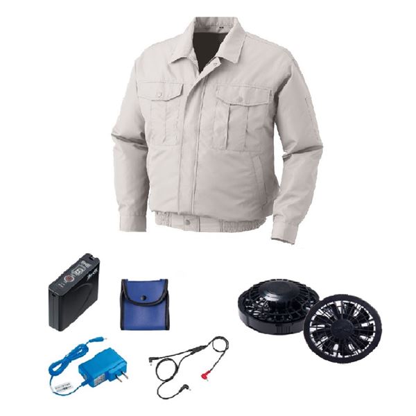 KU90540 空調服 R ポリエステル製 FAN2200B・RD9261・LISUPER1セット シルバー 5L 送料無料