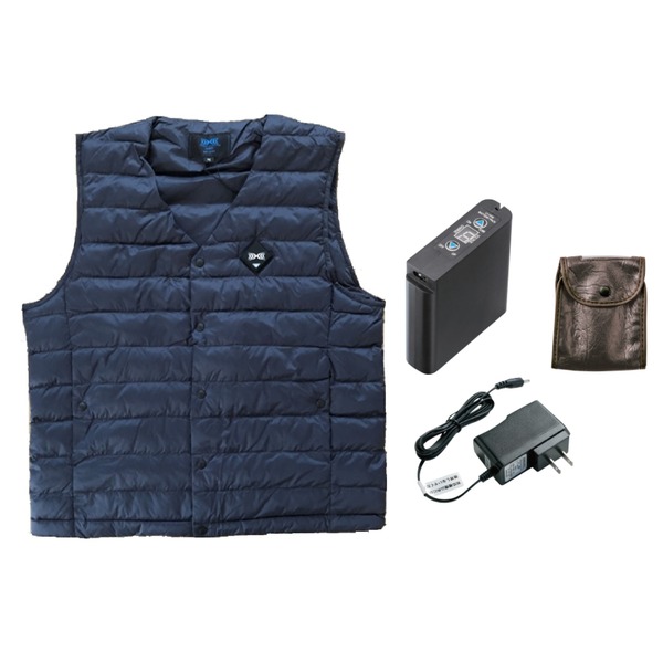 空調服(R) 2021年 THERMALGEAR サーマルギア TG22102 発熱防寒ベスト LIPRO2バッテリーセット(サイズ：L、カラー：ネイビー) 送料無料