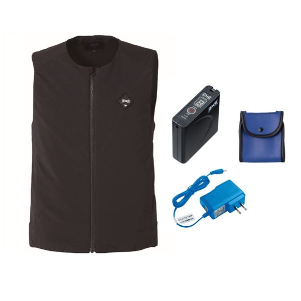 空調服(R) 2021年 THERMALGEAR サーマルギア TG22101 発熱防寒ベスト LISUPER1バッテリーセット(サイズ：4L、カラー：ブラック) 黒 送料無料