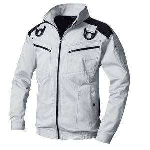 鳳皇 V9501 フルハーネス対応長袖ブルゾン（ストレッチ） シルバーグレー サイズ4L 送料無料