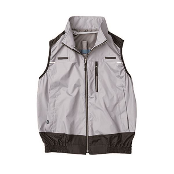 KU92120 空調服 R ポリエステル製 遮熱フルハーネス仕様ベスト 服のみ シルバー 5L 送料無料