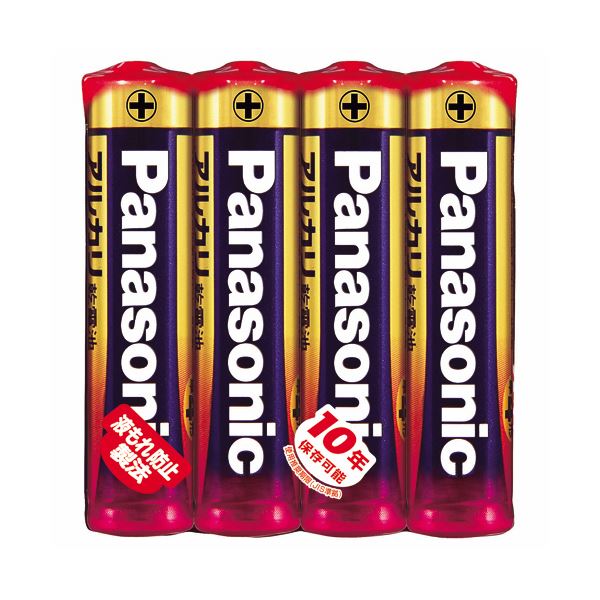（まとめ）パナソニック アルカリ乾電池 単4形LR03XJ/4SE 1パック(4本)【×10セット】 送料無料