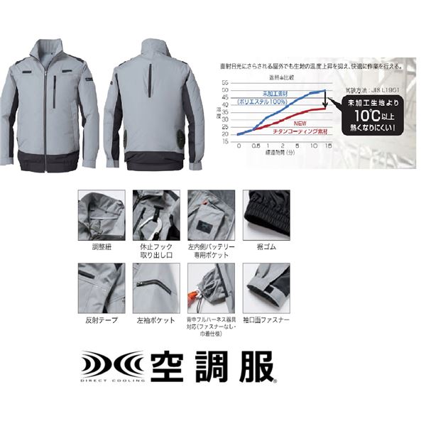 KU9054F 空調服 R ポリエステル製 フルハーネス対応 FAN2200BR・RD9261