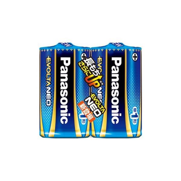 （まとめ）Panasonic 乾電池エボルタネオ単1形 2本入 LR20NJ／2SE【×10セット】 送料無料