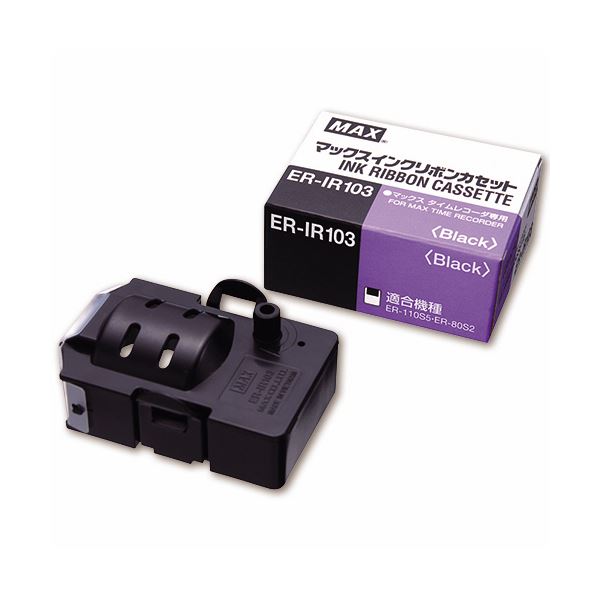 (まとめ) マックス タイムレコーダ用インクリボン 黒 ER-IR103 1個 【×10セット】 送料無料
