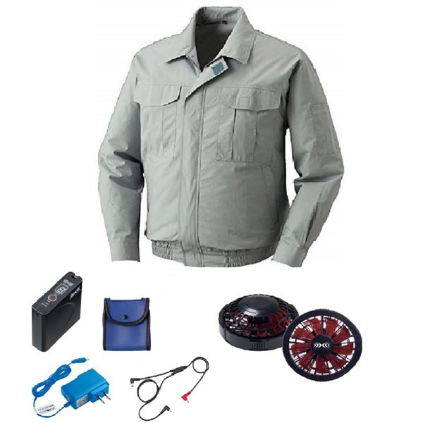 KU90540 空調服 R ポリエステル製 FAN2200BR・RD9261・LISUPER1セット モスグリーン S 緑 送料無料