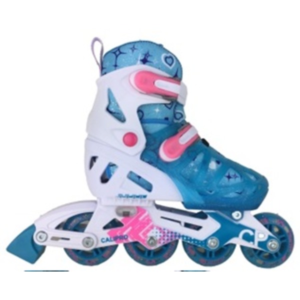 子ども用 インラインスケート/ローラースケート 【ライトブルー】 20〜23cm 4段階サイズ調整可能 肉厚インナー 〔スポーツ用品 運動用品〕 青