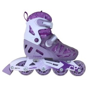 子ども用 インラインスケート/ローラースケート 【パープル】 20〜23cm 4段階サイズ調整可能 肉厚インナー 〔スポーツ用品 運動用品〕 紫
