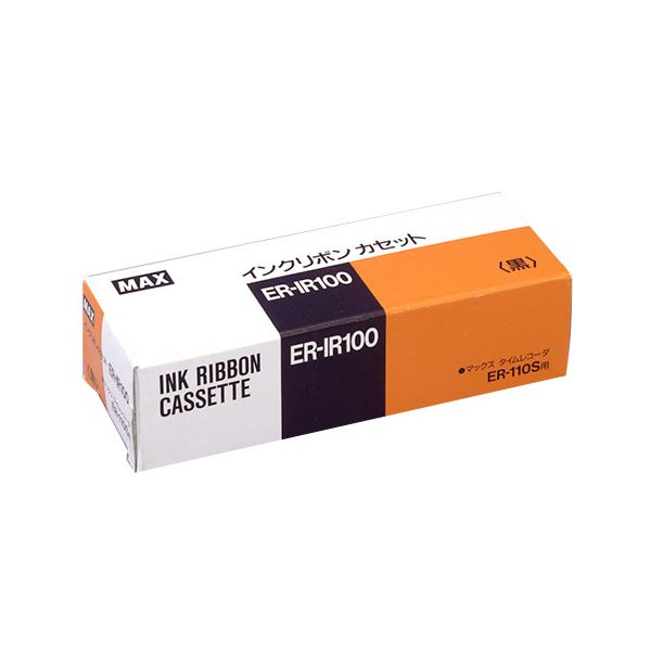 (まとめ) マックス タイムレコーダ用インクリボン ER-IR100 黒 ER90208 1個 【×10セット】 進化したタイムレコーダーの必需品 黒いインクリボンでパフォーマンスアップ マックスのER-IR100互換品、1個入り×10セット 送料無料