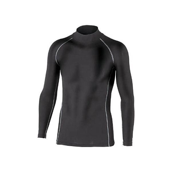 (まとめ) おたふく手袋 BTパワーストレッチ ハイネックシャツ ブラック LL JW-170-BK-LL 1枚 【×5セット】 黒