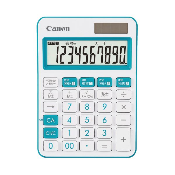 （まとめ）キヤノン ミニ卓上電卓 ブルー LS-105WUC-BL（×10セット） 青 輝く星のような青、キヤノンのミニ卓上電卓があなたの仕事をサポート 10個セットでお得に手に入る 青 送料無料