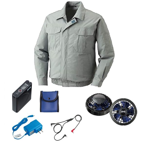 KU90550 空調服 R 綿薄手 FAN2400SPBB・RD9261・LISUPER1セット モスグリーン L 緑 送料無料