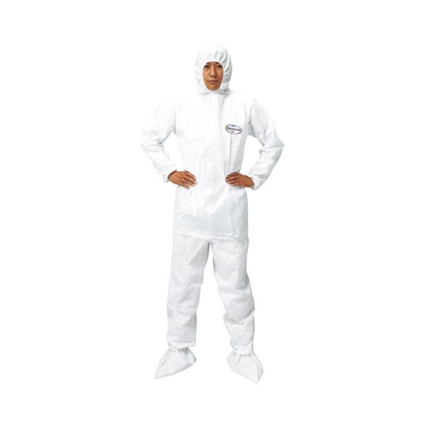 (まとめ）日本製 国産 紙クレシア クリーンガードA40ツナギ服L 9792080【×5セット】