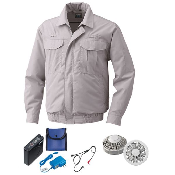 KU9055F 空調服 R 綿薄手 フルハーネス対応 FAN2200G・RD9261・LISUPER1セット シルバー 3L 送料無料