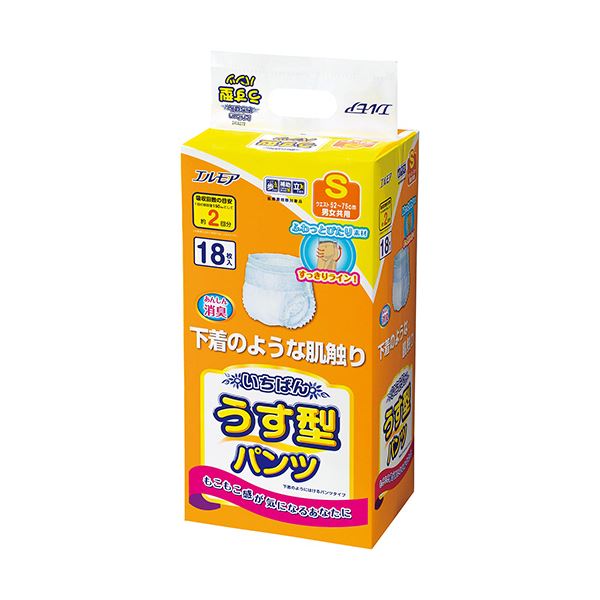 （まとめ）カミ商事 エルモア いちばんうす型パンツ S 1パック（18枚）【×5セット】 送料無料