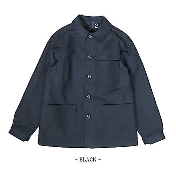 フランス軍 モールスキンジャケット レプリカ 2 Lサイズ ブラック 綿100％ 保温性 ミリタリージャケット ミリタリーウェア 黒