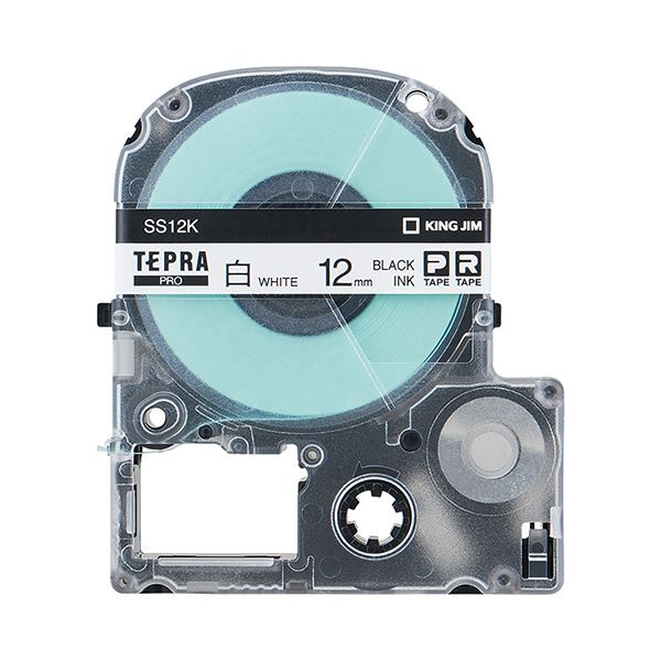 (まとめ）キングジム テプラ PRO テープカートリッジ 12mm 白/黒文字 SS12K-5P 1パック(5個)【×3セット】 送料無料