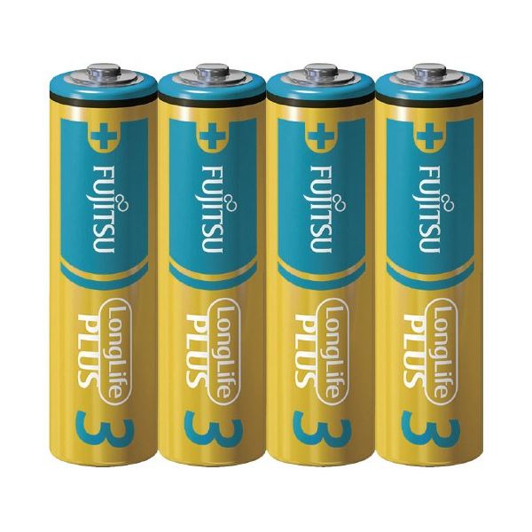 (まとめ) 富士通 乾電池 LongLifePlus 単3形 4本 LR6LP(4S) 【×15セット】 持続力抜群 エネルギー満タン パワフルな単3形乾電池4本セット 15セットでお得 送料無料