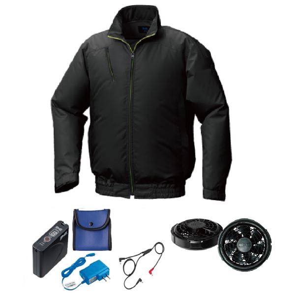 KU92010 空調服 R ポリエステル製 カジュアル FAN2300B・RD9261・LISUPER1セット ブラック M 黒 送料無料