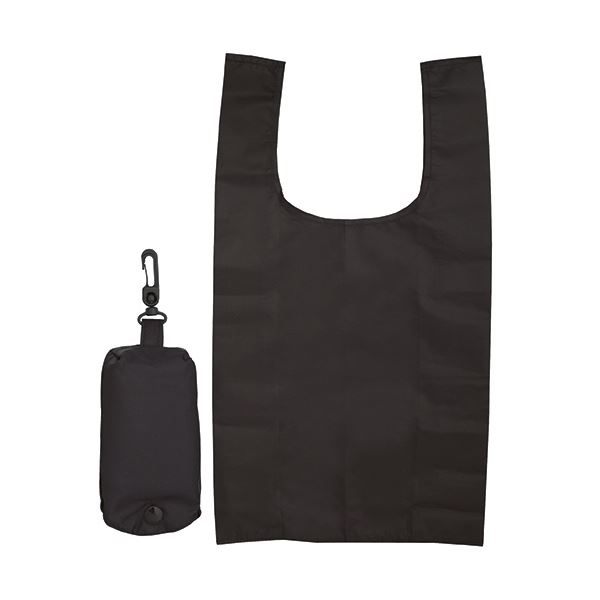 (まとめ) ジーナス ECO コンパクトマイバッグブラック 98080-BK 1枚 【×50セット】 黒