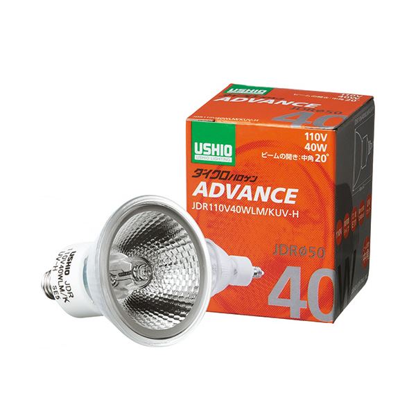 (まとめ) ウシオライティング ダイクロハロゲンアドバンス 40W 中角 E11口金 ミラー付 JDR110V40WLM／KUV-H 1個 【×5セット】 送料無料