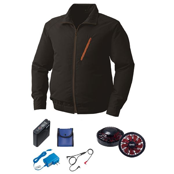 KU90510 空調服 R ポリエステル製 FAN2200BR・RD9261・LISUPER1セット ブラック L 黒 送料無料