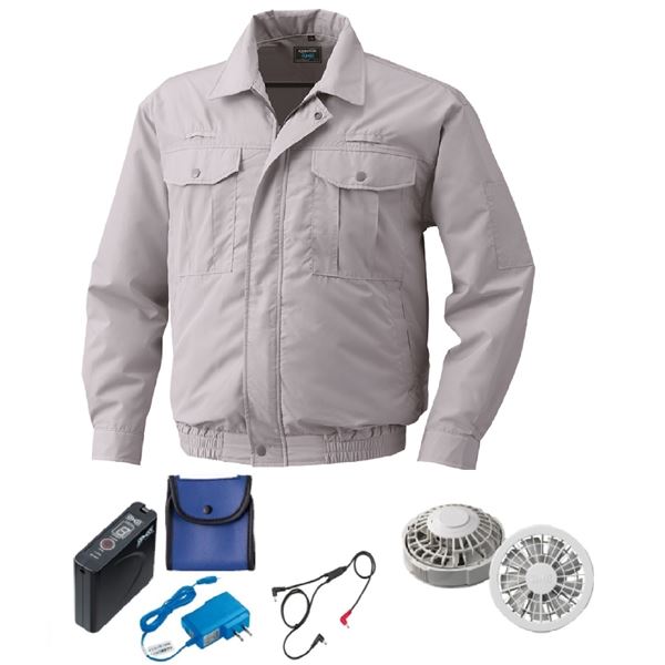 KU9054F 空調服 R ポリエステル製 フルハーネス対応 FAN2200G・RD9261・LISUPER1セット シルバー 5L 送料無料