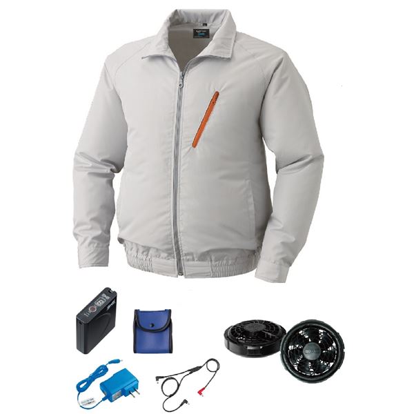 KU90510 空調服 R ポリエステル製 FAN2300B・RD9261・LISUPER1セット シルバー 4L 送料無料