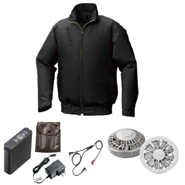 KU92010 空調服 R ポリエステル製 カジュアル FAN2200G・RD9261・LIPRO2セット ブラック 3L 黒 送料無料